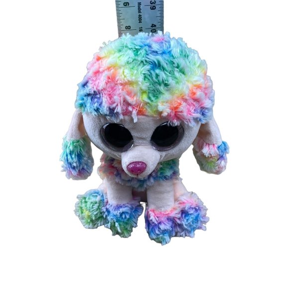 Ty | Toys | Ty Beanie Boos Rainbow Poodle Dog Puppy Pink Glitter Eyes ...